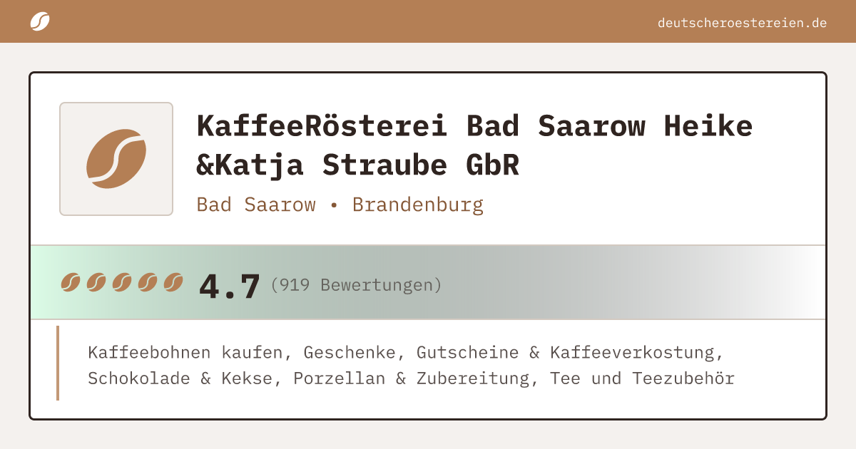 KaffeeRösterei Bad Saarow Heike &Katja Straube GbR - Kaffeerösterei in Bad Saarow ...