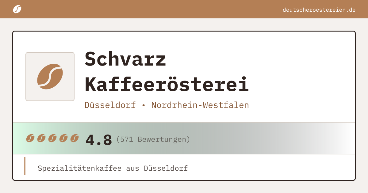 Schvarz Kaffeerösterei - Kaffeerösterei in Düsseldorf | Handgerösteter Kaffee